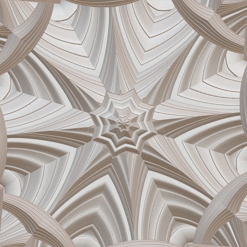 Fractal Pattern in the Style of Stucco Bas-relief on a Gray Stone Wall ...
