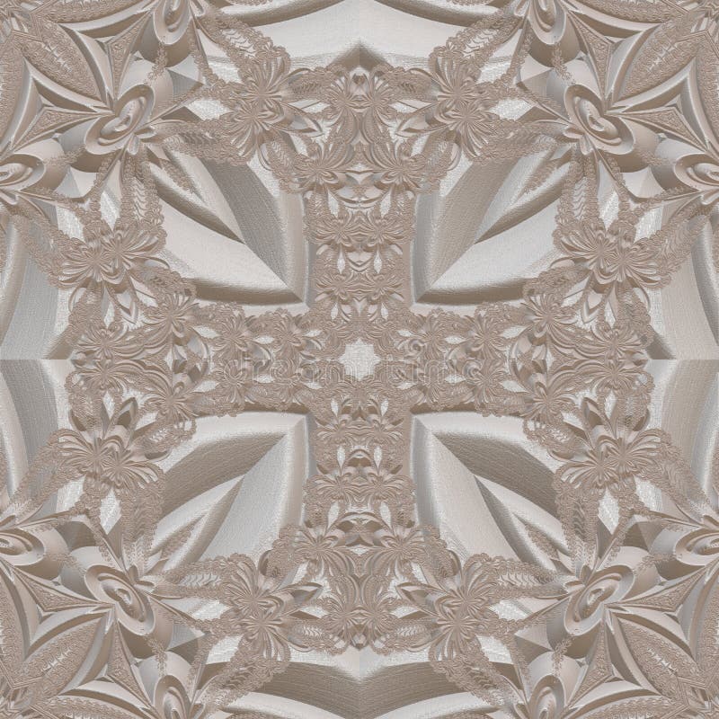 Fractal Pattern in the Style of Stucco Bas-relief on a Gray Stone Wall ...