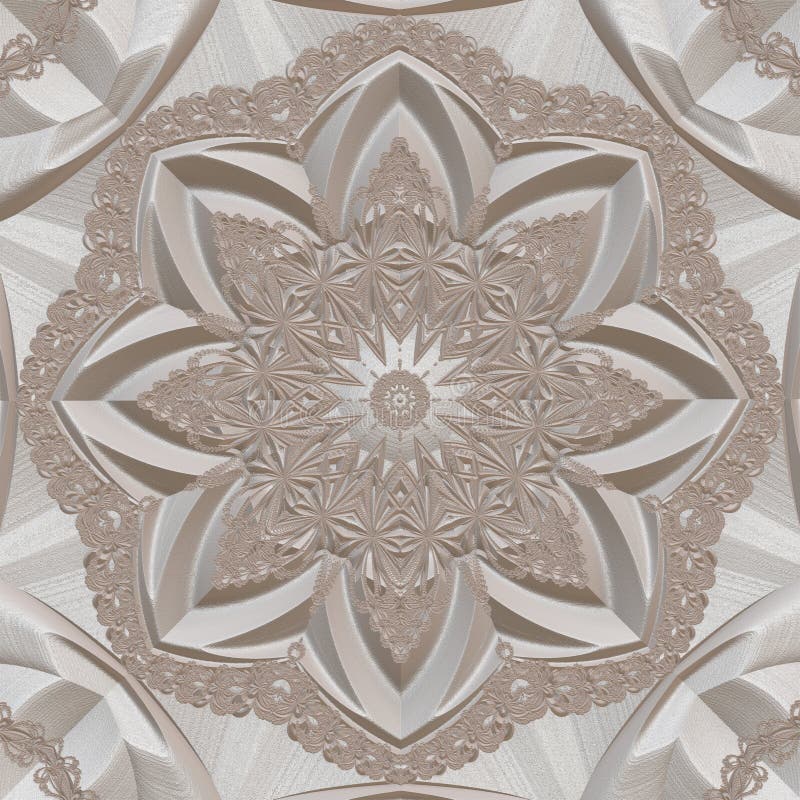 Fractal Pattern in the Style of Stucco Bas-relief on a Gray Stone Wall ...