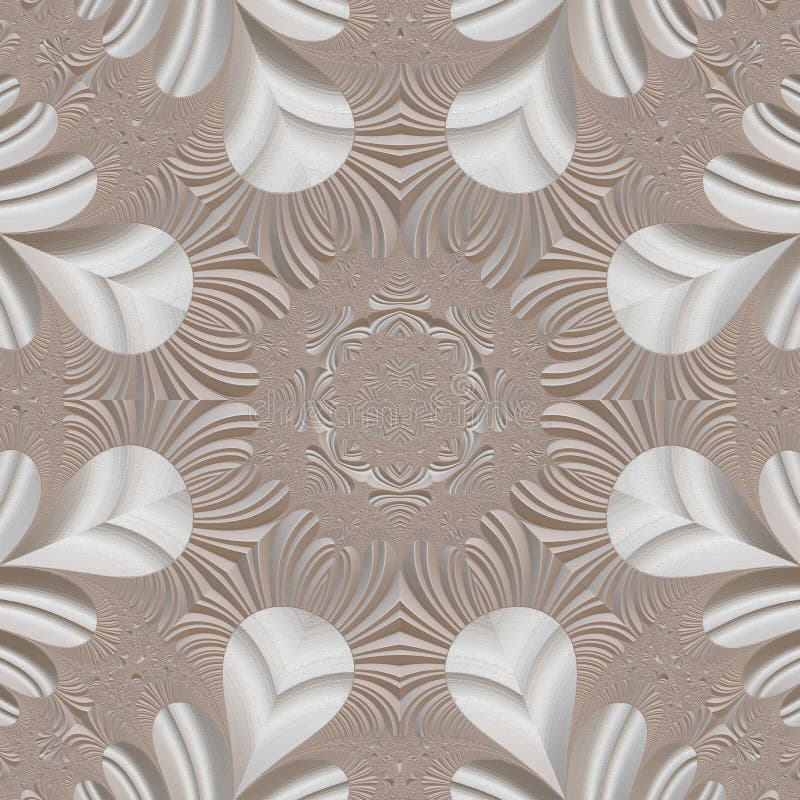 Fractal Pattern in the Style of Stucco Bas-relief on a Gray Stone Wall ...