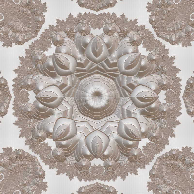 Fractal Pattern in the Style of Stucco Bas-relief on a Gray Stone Wall ...