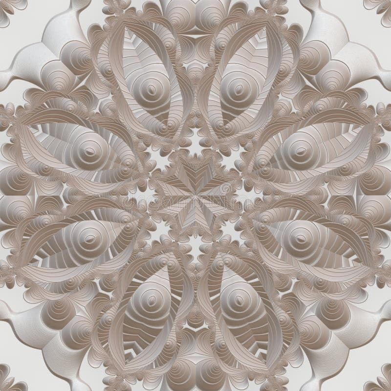 Fractal Pattern in the Style of Stucco Bas-relief on a Gray Stone Wall ...