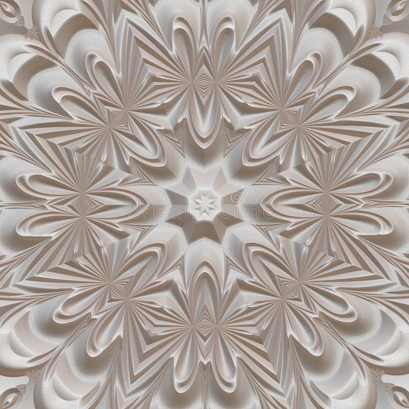 Fractal Pattern in the Style of Stucco Bas-relief on a Gray Stone Wall ...