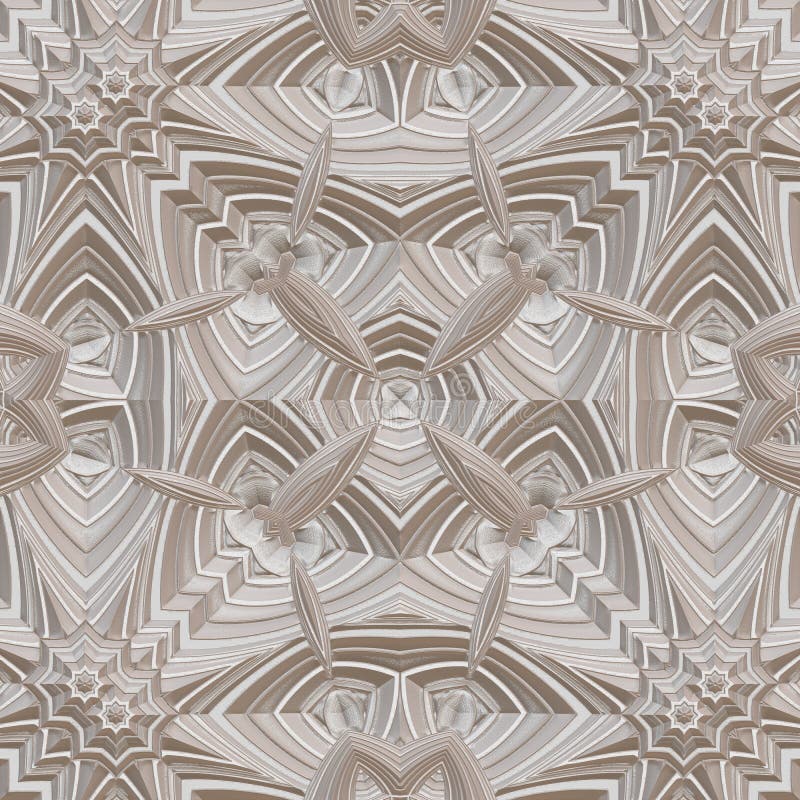Fractal Pattern in the Style of Stucco Bas-relief on a Gray Stone Wall ...