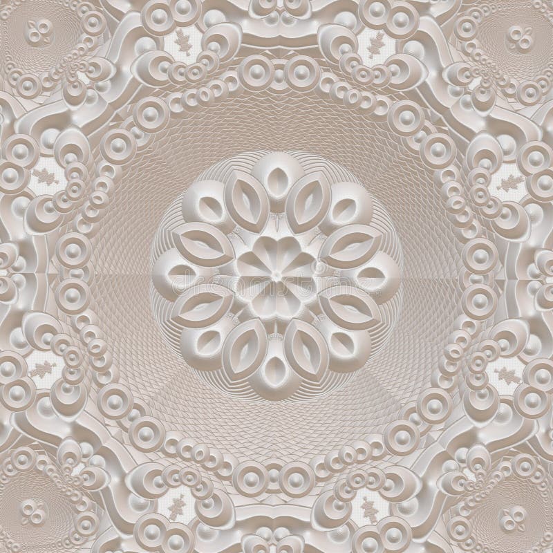 Fractal Pattern in the Style of Stucco Bas-relief on a Gray Stone Wall ...