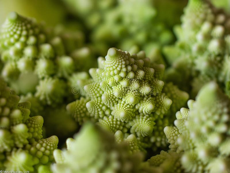 Fractal Patterns in Romanesco Broccoli Stock Image - Image of closeup ...