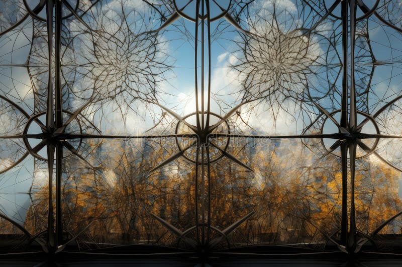 Fractal Patterns on a Windowpane, with View of the Outside World ...