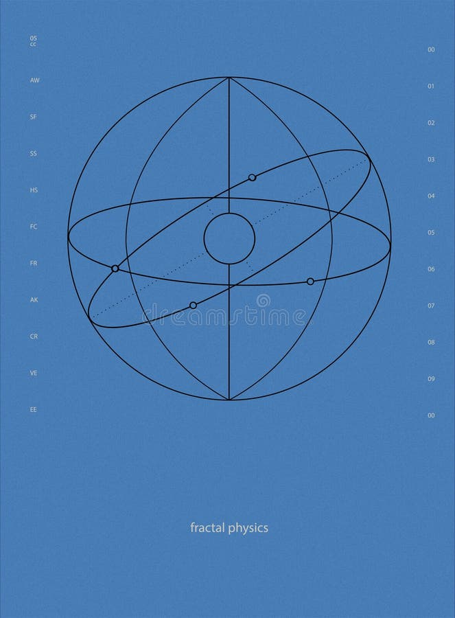 Fractal Physics. Abstract Geometric Shapes, Illustration of Atom-like ...