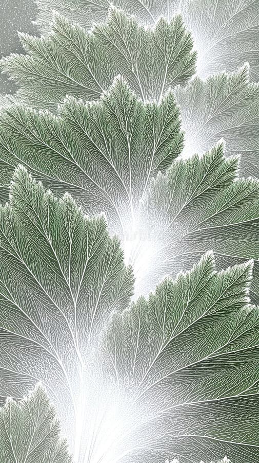 Fractal Plant Display Showcasing Intricate Leaf Patterns in Soft White ...