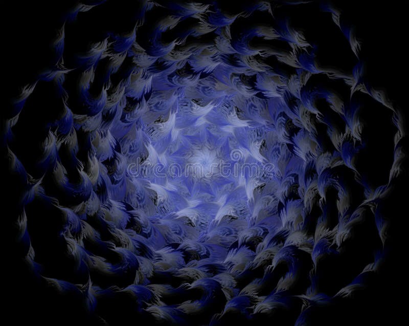 Fractal Radial Explosion Blue Space Fantastic Stock Illustration ...
