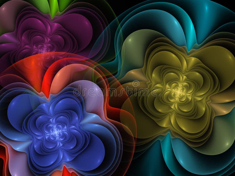 Fractal Rose. Digital Collage. Stock Illustration - Illustration of ...