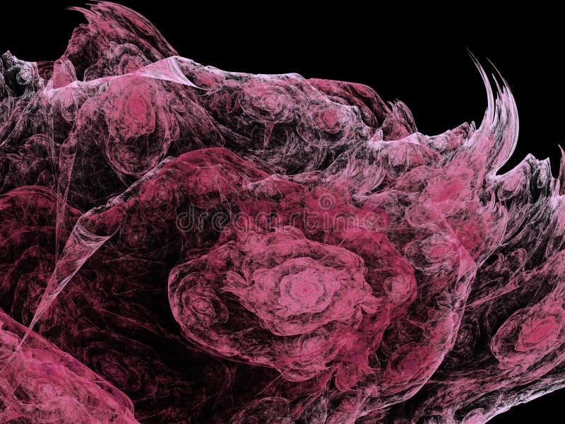 Fractal Rose.Digital Collage. Stock Illustration - Illustration of ...