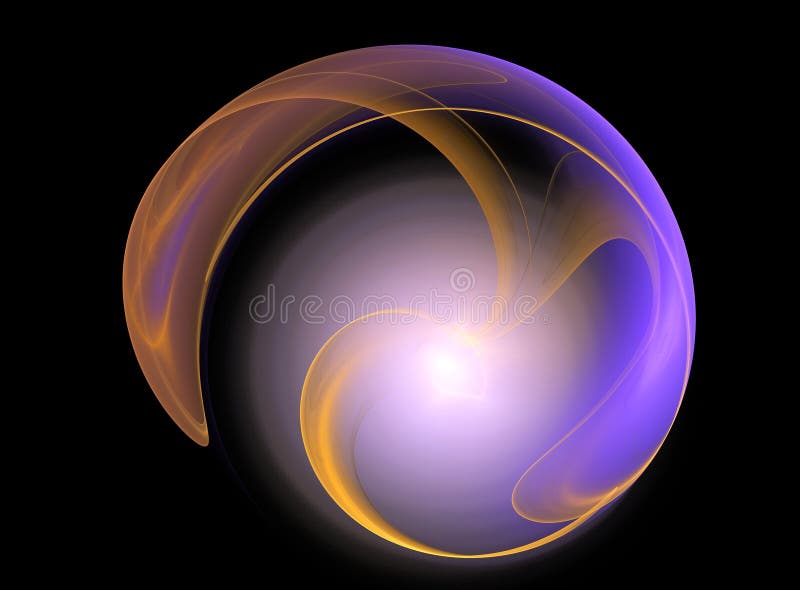 Fractal round on black stock illustration. Illustration of glow - 172446175