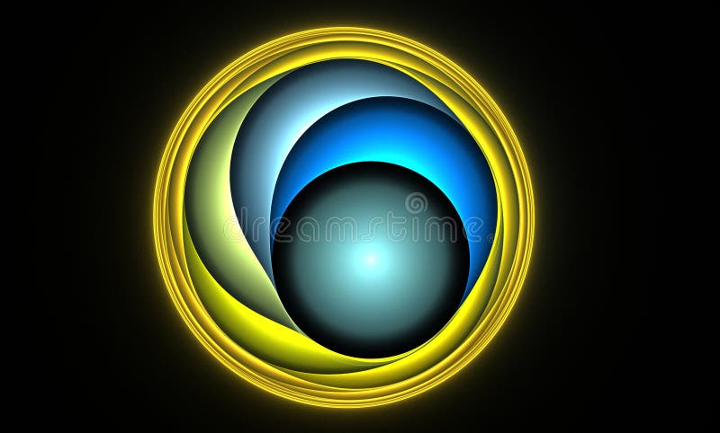 Fractal round on black stock illustration. Illustration of fractal ...