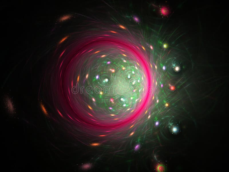 Fractal round on black stock illustration. Illustration of round ...