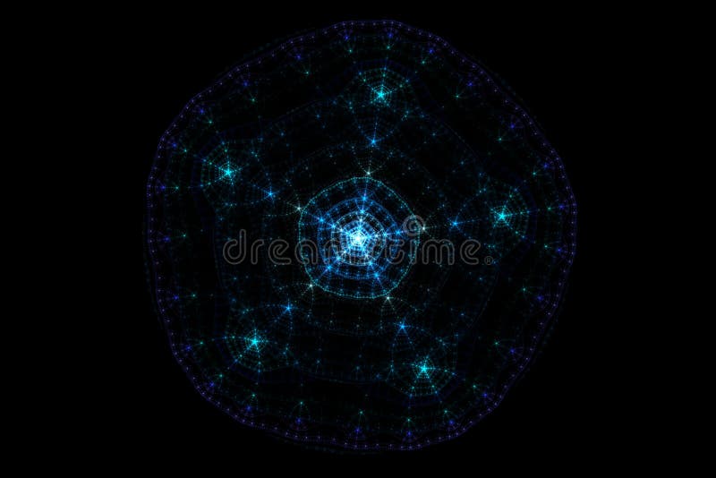 Fractal Snowflake on Blue stock illustration. Illustration of abstract ...