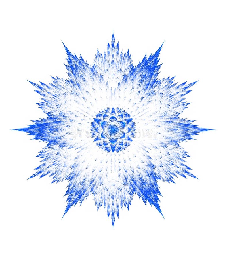 Fractal - Snowflake in Gray and White Colors Stock Illustration ...