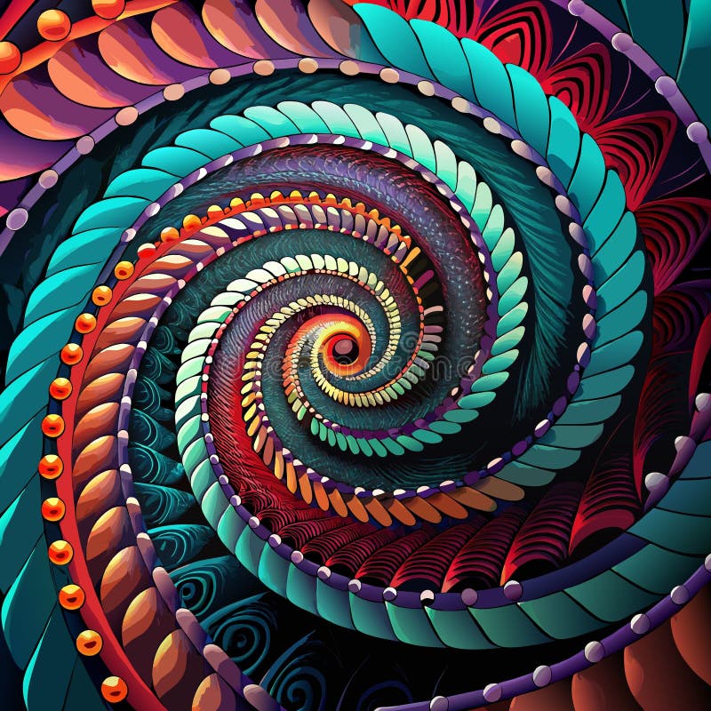 Fractal Spiral 3D Structure Stock Image - Image of gradient, creative ...