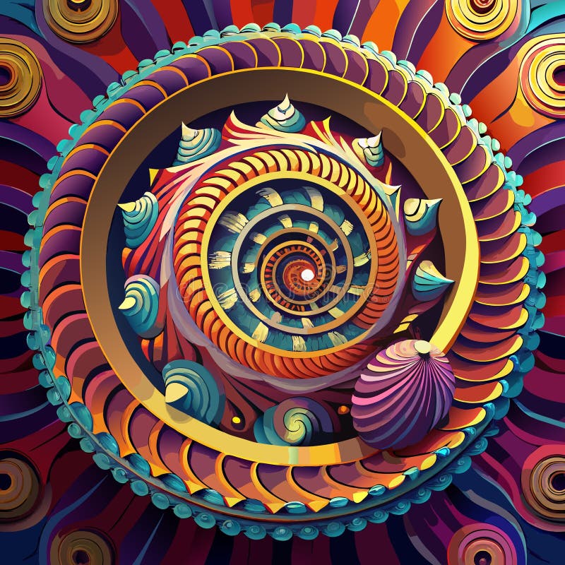 Fractal Spiral 3D Structure Stock Vector - Illustration of dynamic ...