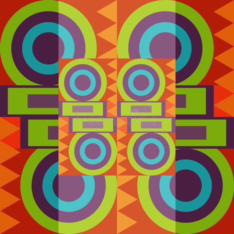 Fractal Square and Circle Template Design Material Stock Vector ...