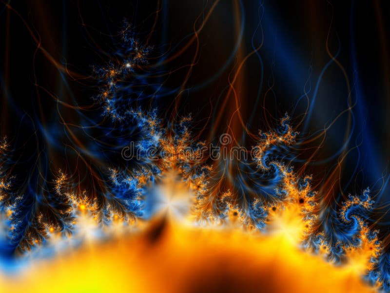 Fractal Sun im Weltraum stock abbildung. Illustration von flamme - 1317310