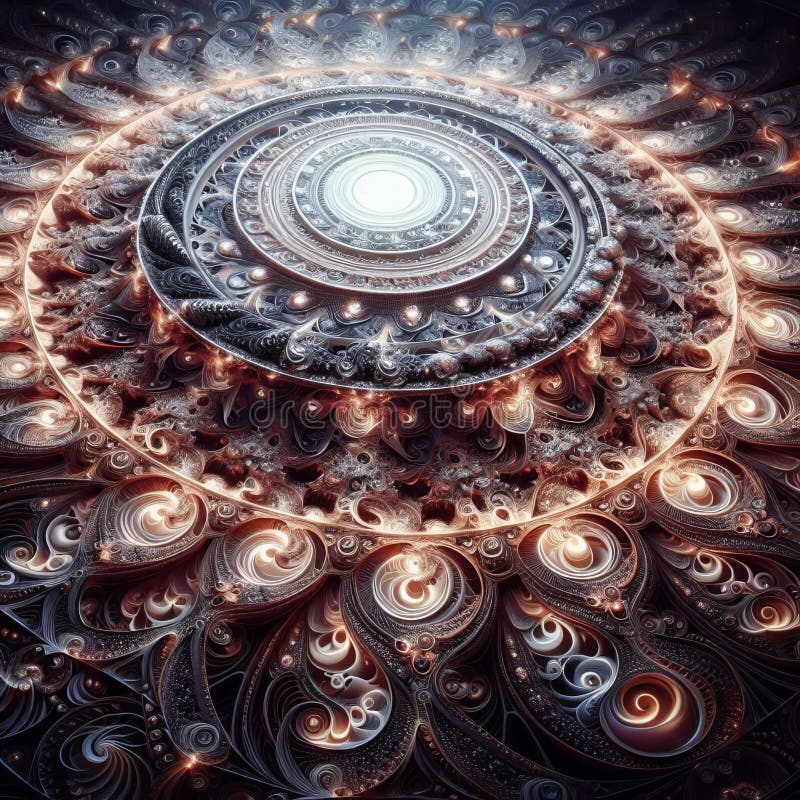 Fractal Table Fractal Edge Lighting a Table with Intricate Fract Stock ...