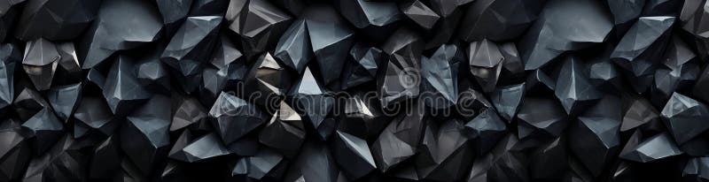 Fractal Texture of the Black Rocks - GenerativeAI Stock Illustration ...