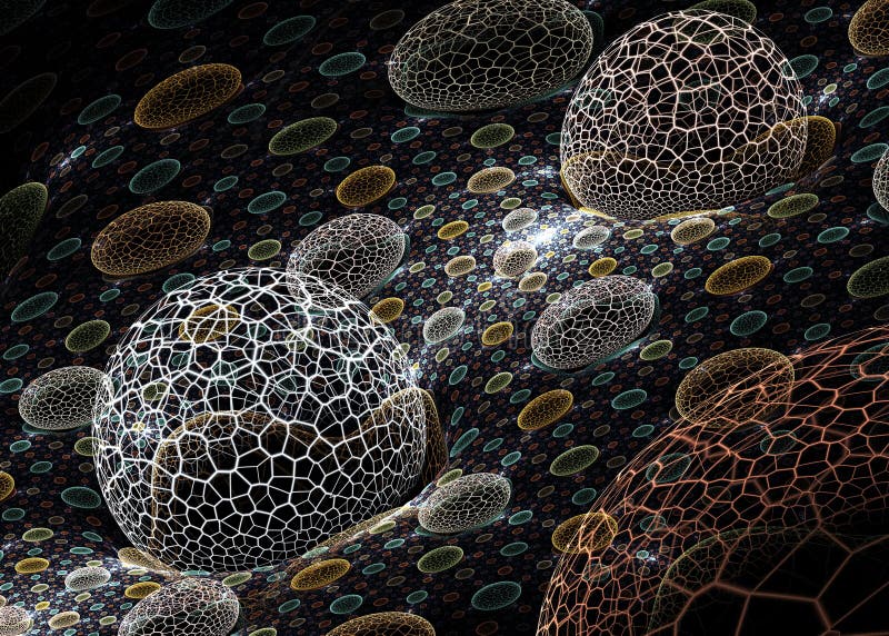 Fractal Transparent Reticulated Sphere Background - Fractal Art Stock ...