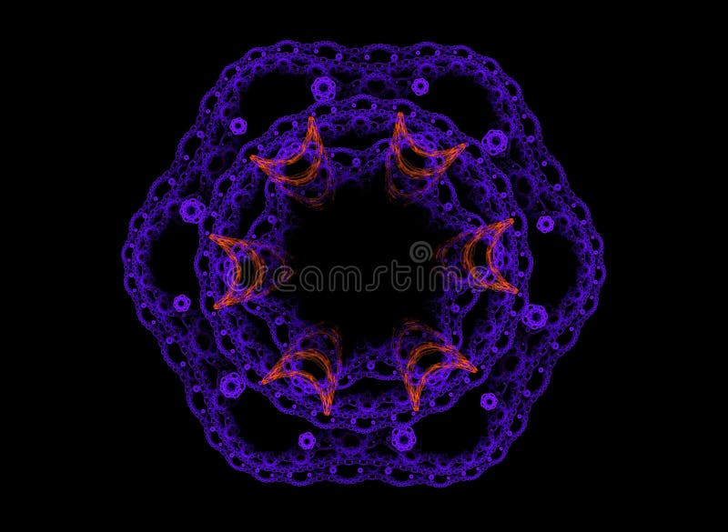 Fractal on black stock illustration. Illustration of round - 172447645