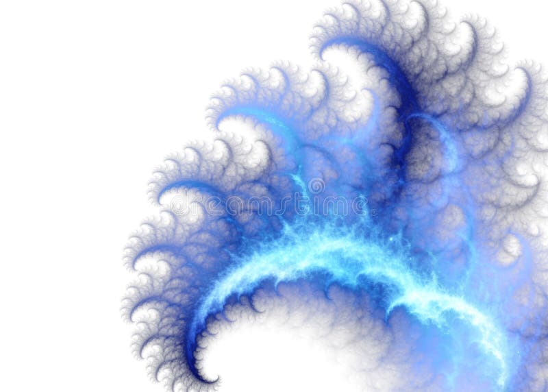 Fractal Wave Isolated on White - Fractal Art Stock Illustration ...