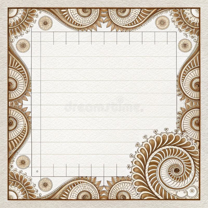 Fractal Border Paper Texture Intricate and Mathematical Stock ...