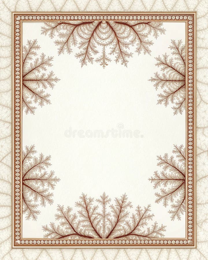 Fractal Border Paper Texture Intricate and Mathematical Stock ...