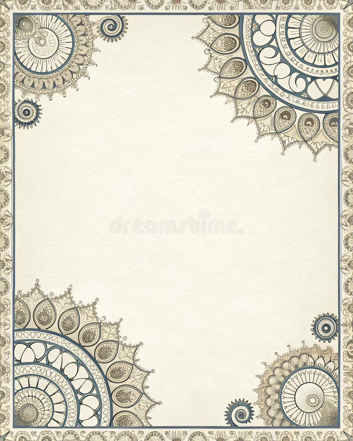 Fractal Border Paper Texture Intricate and Mathematical Stock ...