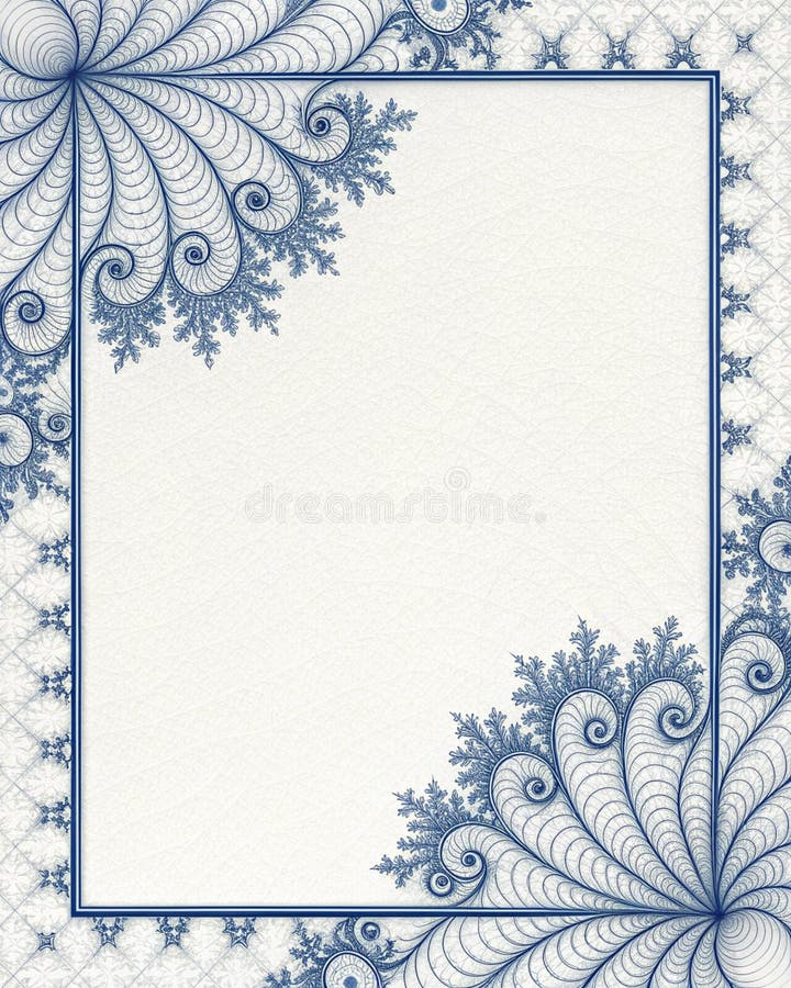 Fractal Border Paper Texture Intricate and Mathematical Stock ...