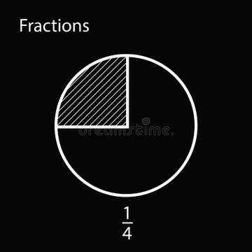 Fraction pie one quarter stock vector. Illustration of isolated - 362371218