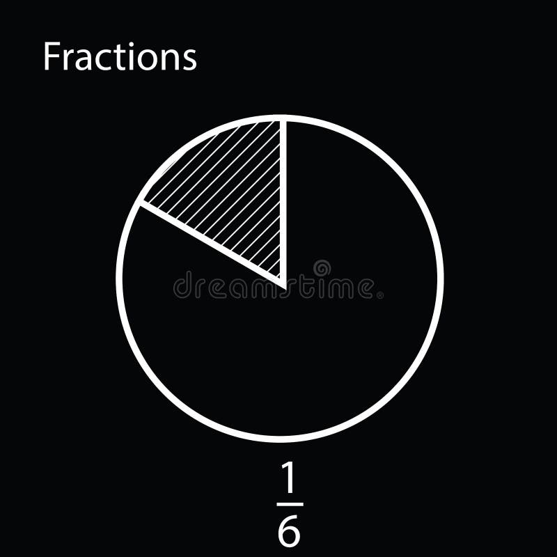 Fraction pie one sixth stock vector. Illustration of poster - 264438160