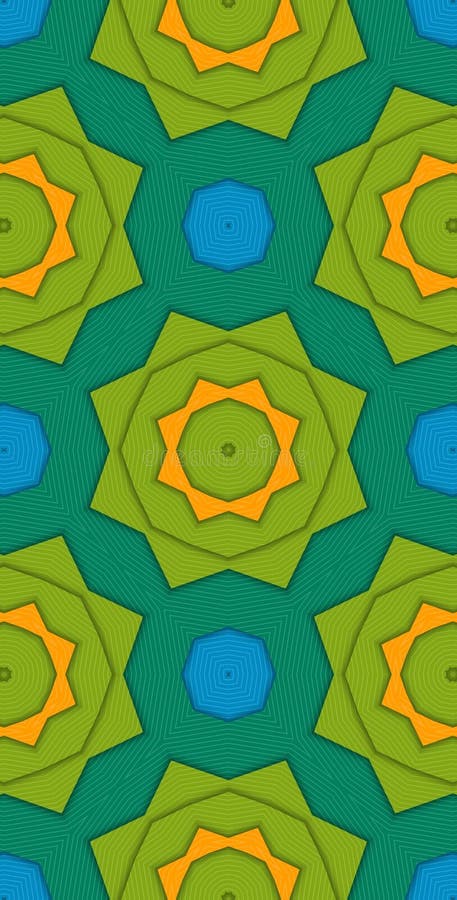 Fractodome Colorful Seamless Fractal Patterns Stock Illustration ...