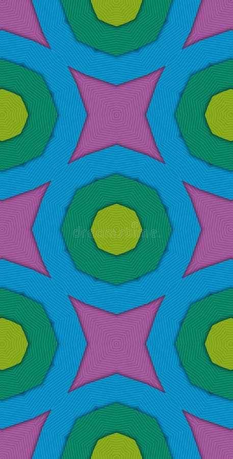 Fractodome Colorful Seamless Fractal Patterns Stock Illustration ...