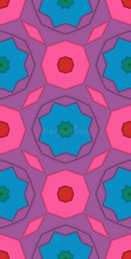 Fractodome Colorful Seamless Fractal Patterns Stock Illustration ...