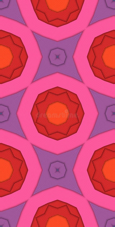 Fractodome Colorful Seamless Fractal Patterns Stock Illustration ...