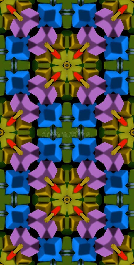 Fractodome Colorful Seamless Fractal Patterns Stock Illustration ...