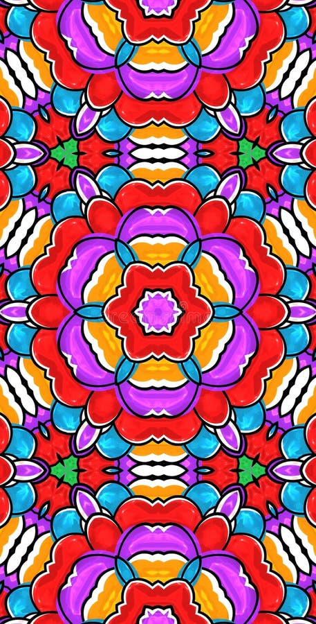 Fractodome Colorful Seamless Fractal Patterns Stock Illustration ...
