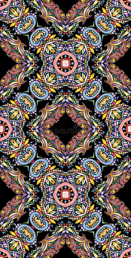 Fractodome Colorful Seamless Fractal Patterns Stock Illustration ...