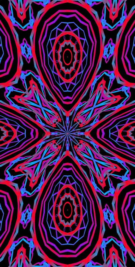 Fractodome Colorful Seamless Fractal Patterns Stock Illustration ...