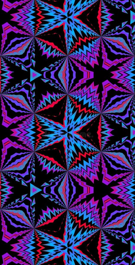 Fractodome Colorful Seamless Fractal Patterns Stock Illustration ...