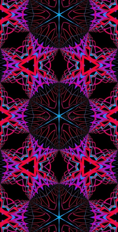 Fractodome Colorful Seamless Fractal Patterns Stock Illustration ...