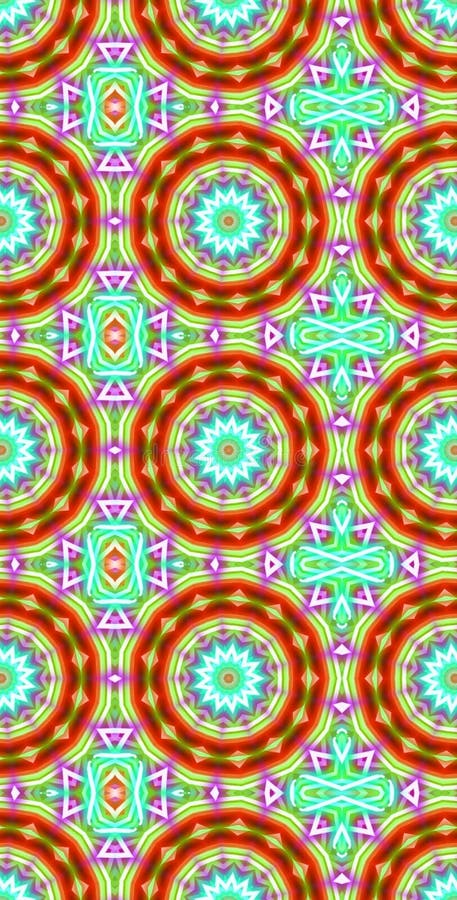 Fractodome Colorful Seamless Fractal Patterns Stock Illustration ...