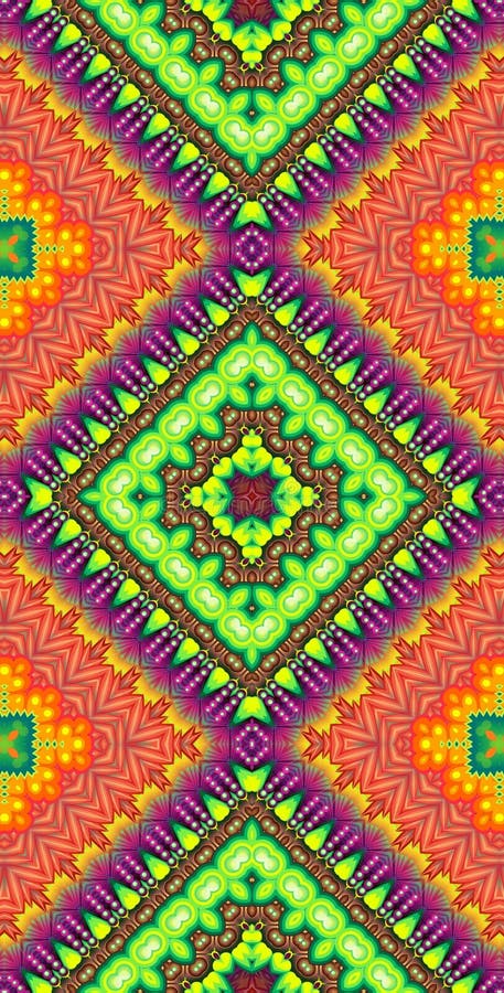 Fractodome Colorful Seamless Fractal Patterns Stock Illustration ...