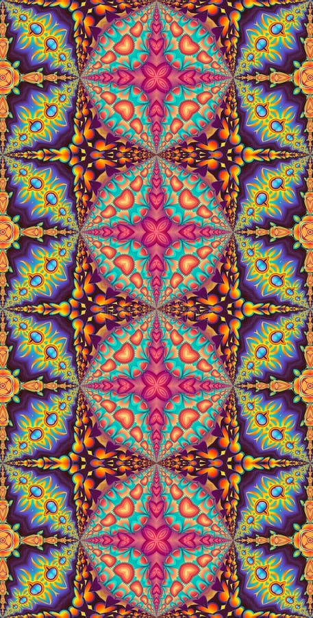 Fractodome Colorful Seamless Fractal Patterns Stock Illustration ...