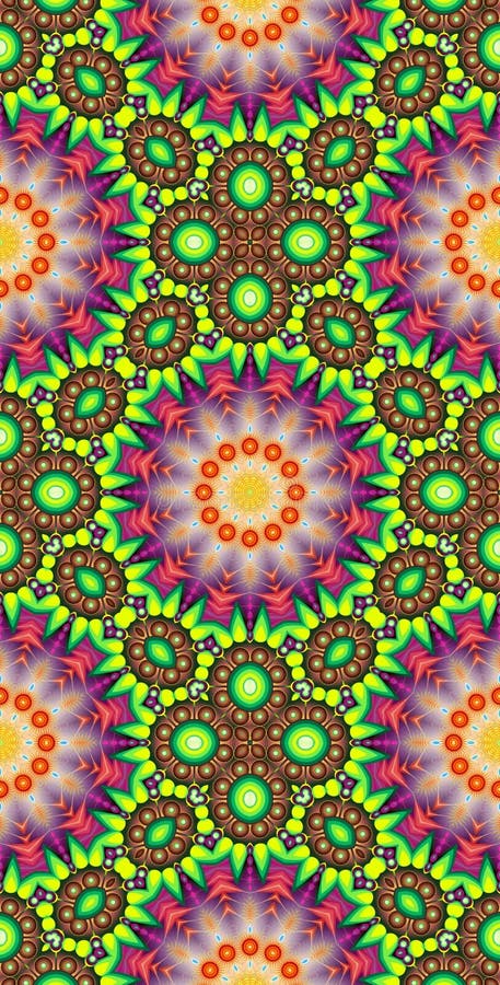 Fractodome Colorful Seamless Fractal Patterns Stock Illustration ...